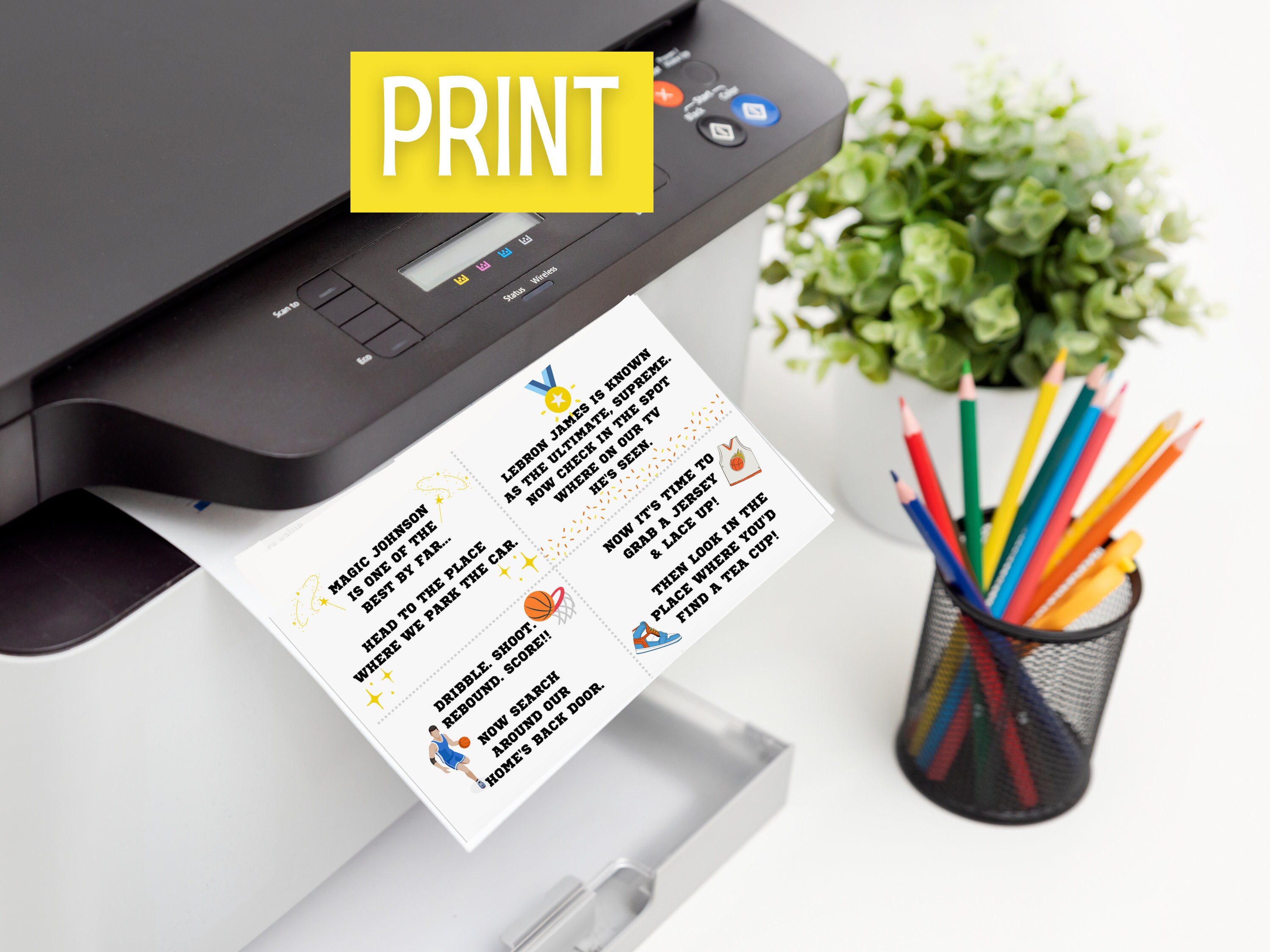 Basketball Birthday Scavenger Hunt Printable for Kids Indoor Sports ...