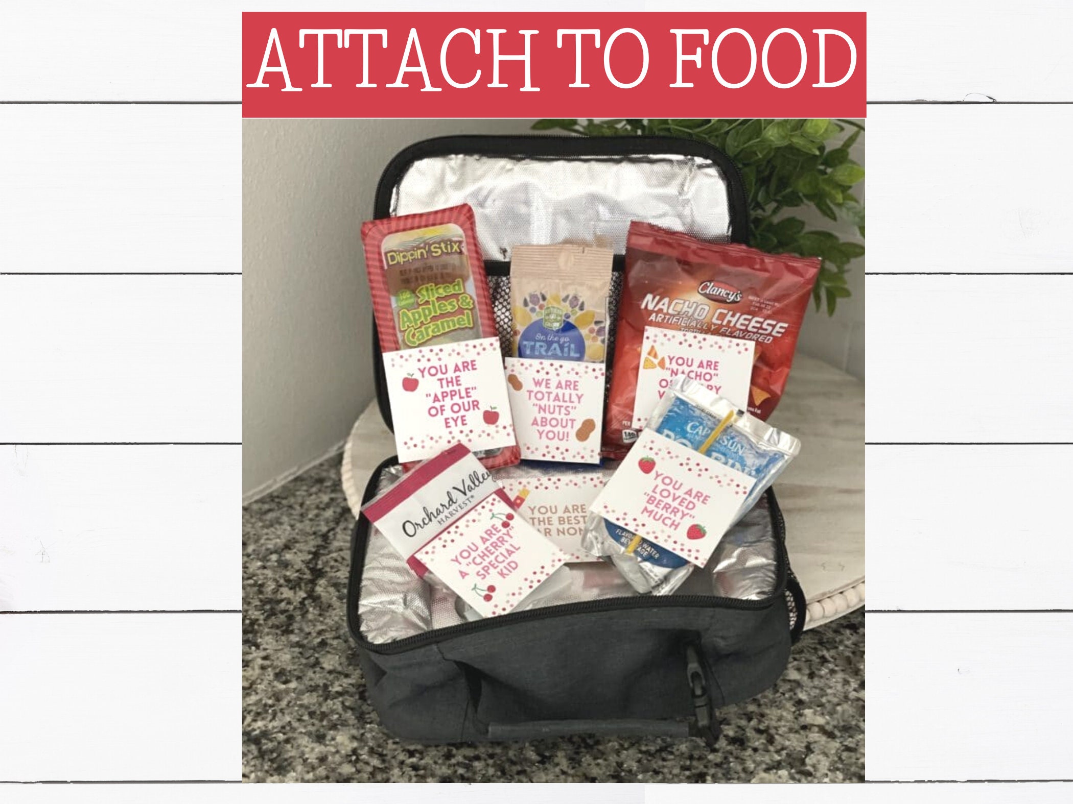 Kids' Valentine's Snack & Lunch Tags - Printable Food Love Notes for ...