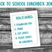 Back to School Printable Lunch Box Jokes for Kids to Celebrate First ...