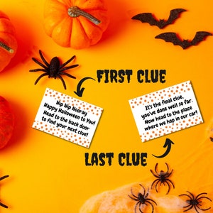 Halloween Scavenger Hunt Printable Clues - Indoor Treasure Hunt Hints ...