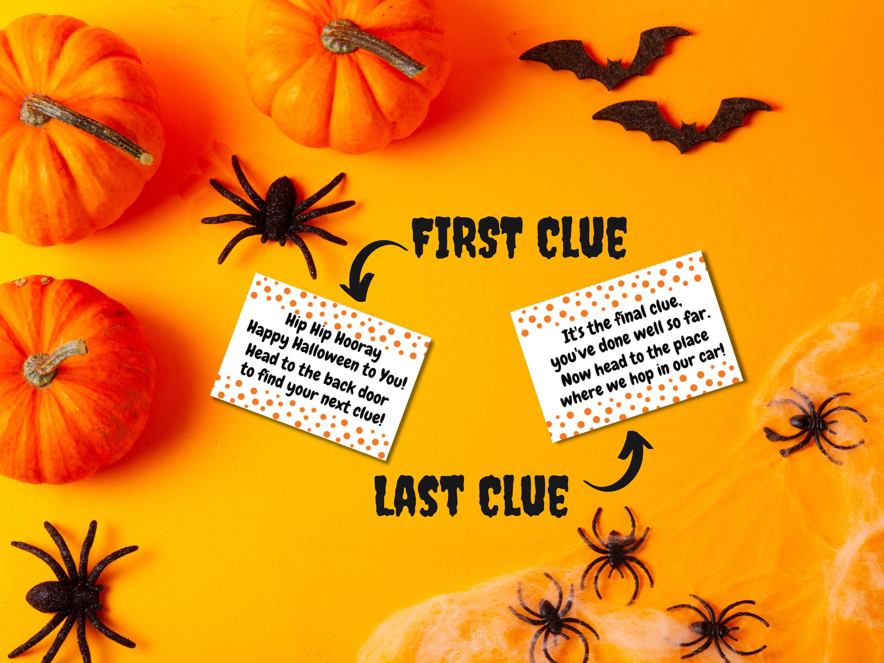 Halloween Scavenger Hunt Printable Clues Indoor Treasure Hunt Hints for ...