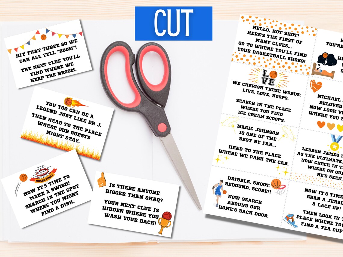 Basketball Birthday Scavenger Hunt Printable for Kids Indoor Sports ...