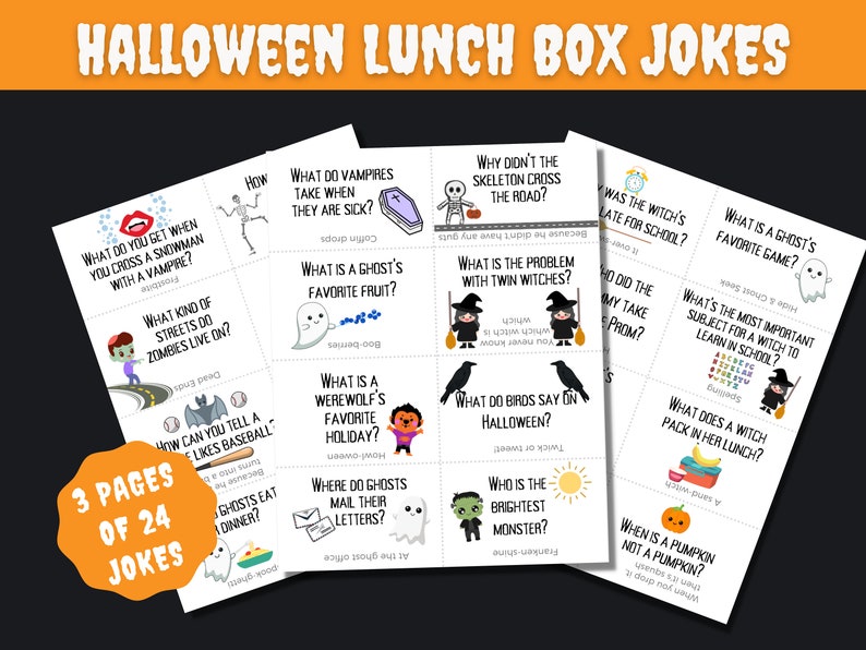 Halloween Printable Lunch Box Jokes for Kids to Celebrate Spooky Fall ...