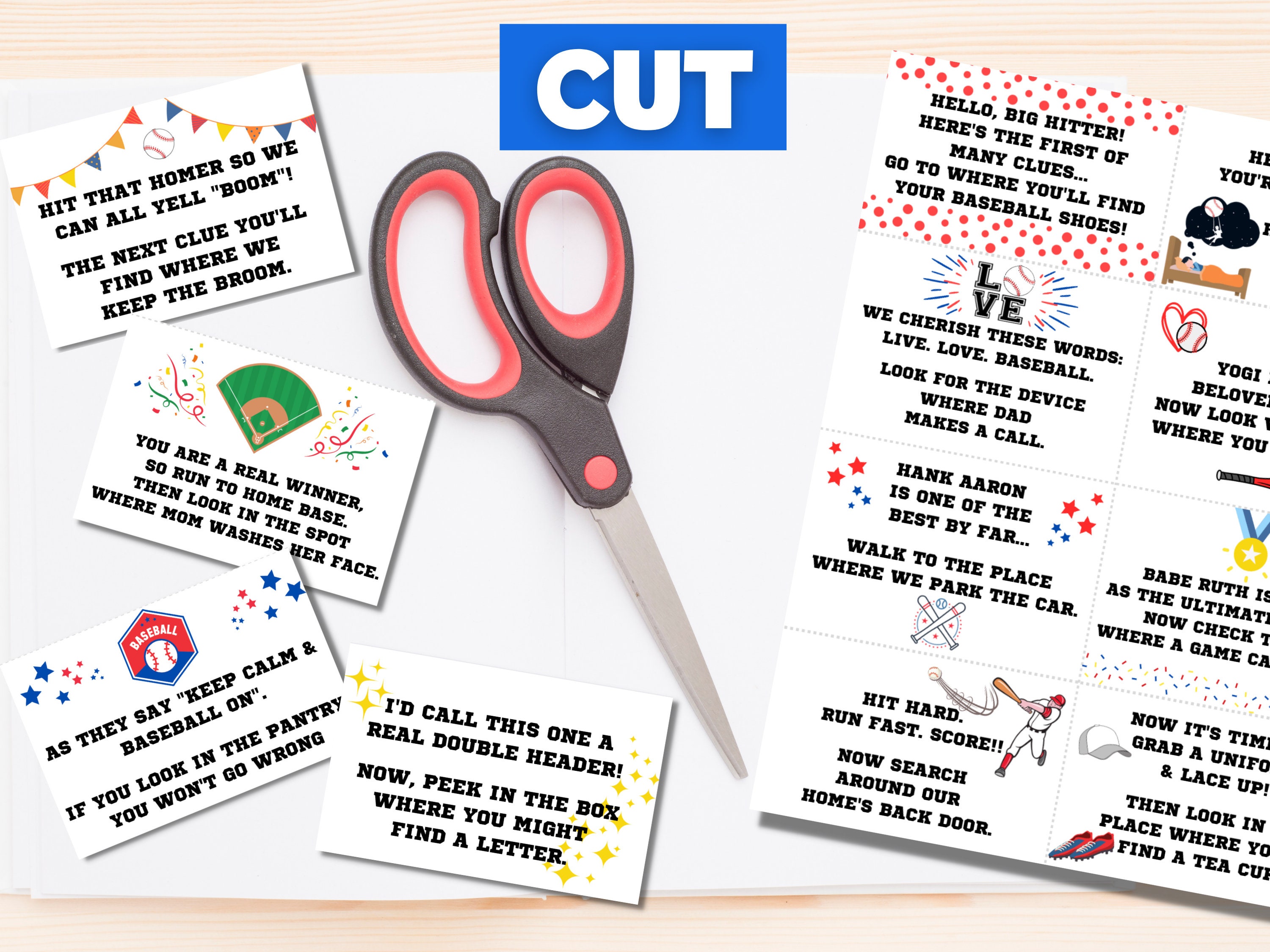 Baseball Birthday Scavenger Hunt Printable for Kids - Indoor Sports ...