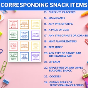 Final Exams Snack Tags - Printable Food Notes for Student Finals Test ...