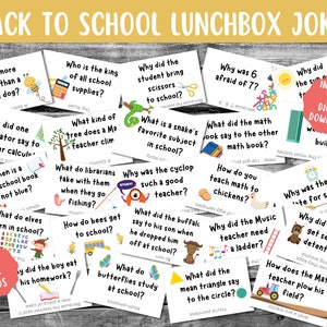 Back to School Printable Lunch Box Jokes for Kids to Celebrate First ...