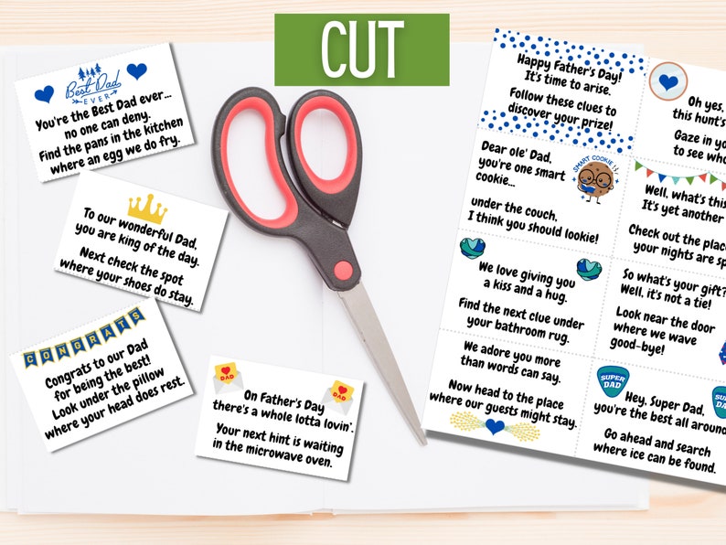 Father’s Day Scavenger Hunt Printable Clues - Indoor Treasure Hunt ...