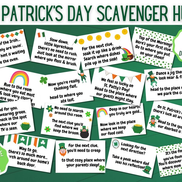 St Patricks Day Scavenger Hunt - Etsy