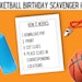 Basketball Birthday Scavenger Hunt Printable for Kids Indoor Sports ...
