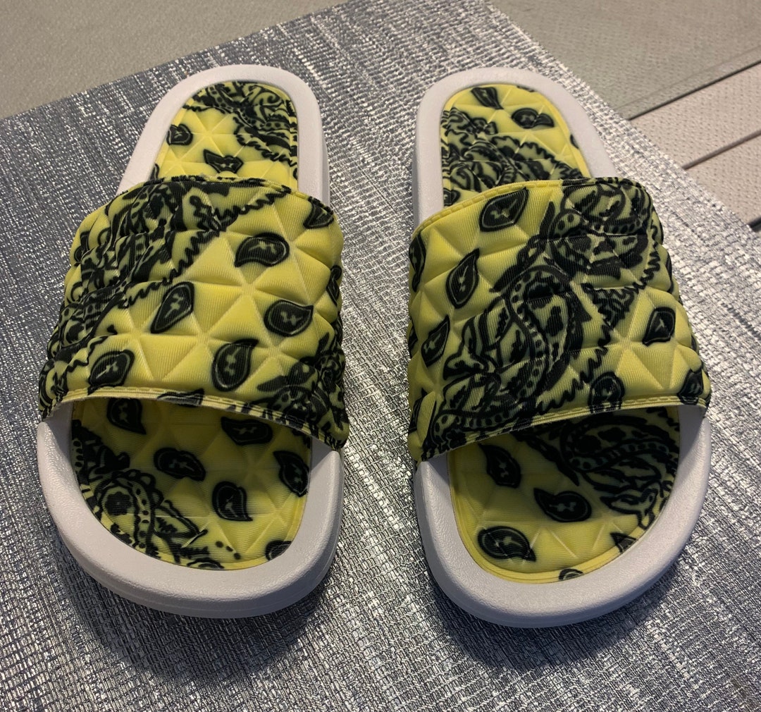 Custom Bandana Slides / Paisley Slippers / Size 7 / Women's Sandals ...
