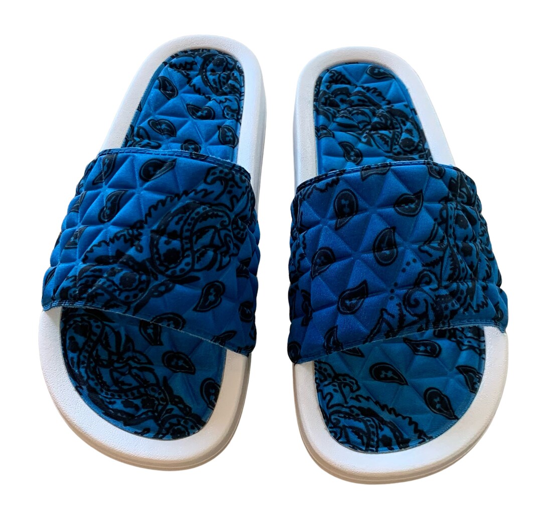 Custom Bandana Slides / Paisley Slippers / Size 8-8.5 / Women's Sandals ...