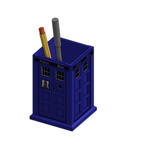 Tardis Pencil Cup From Doctor Who (STL File) REMASTERED - Etsy