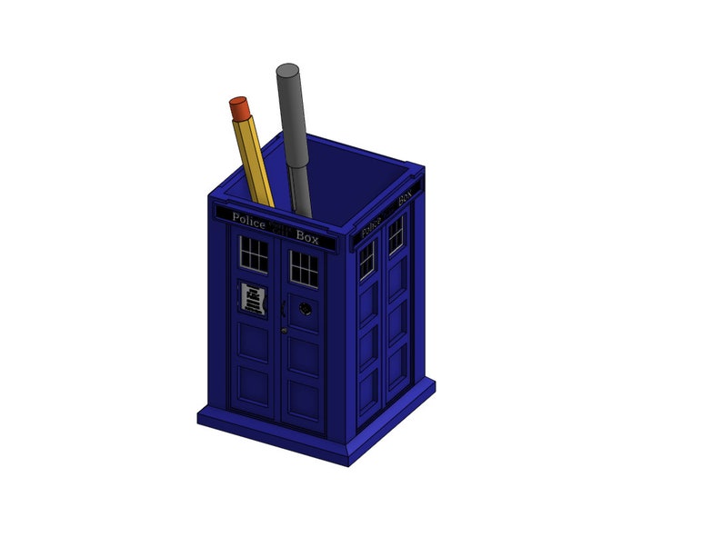 Tardis Pencil Cup From Doctor Who (STL File) REMASTERED - Etsy