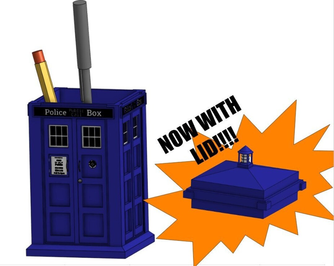 Tardis Pencil Cup From Doctor Who (STL File) REMASTERED - Etsy