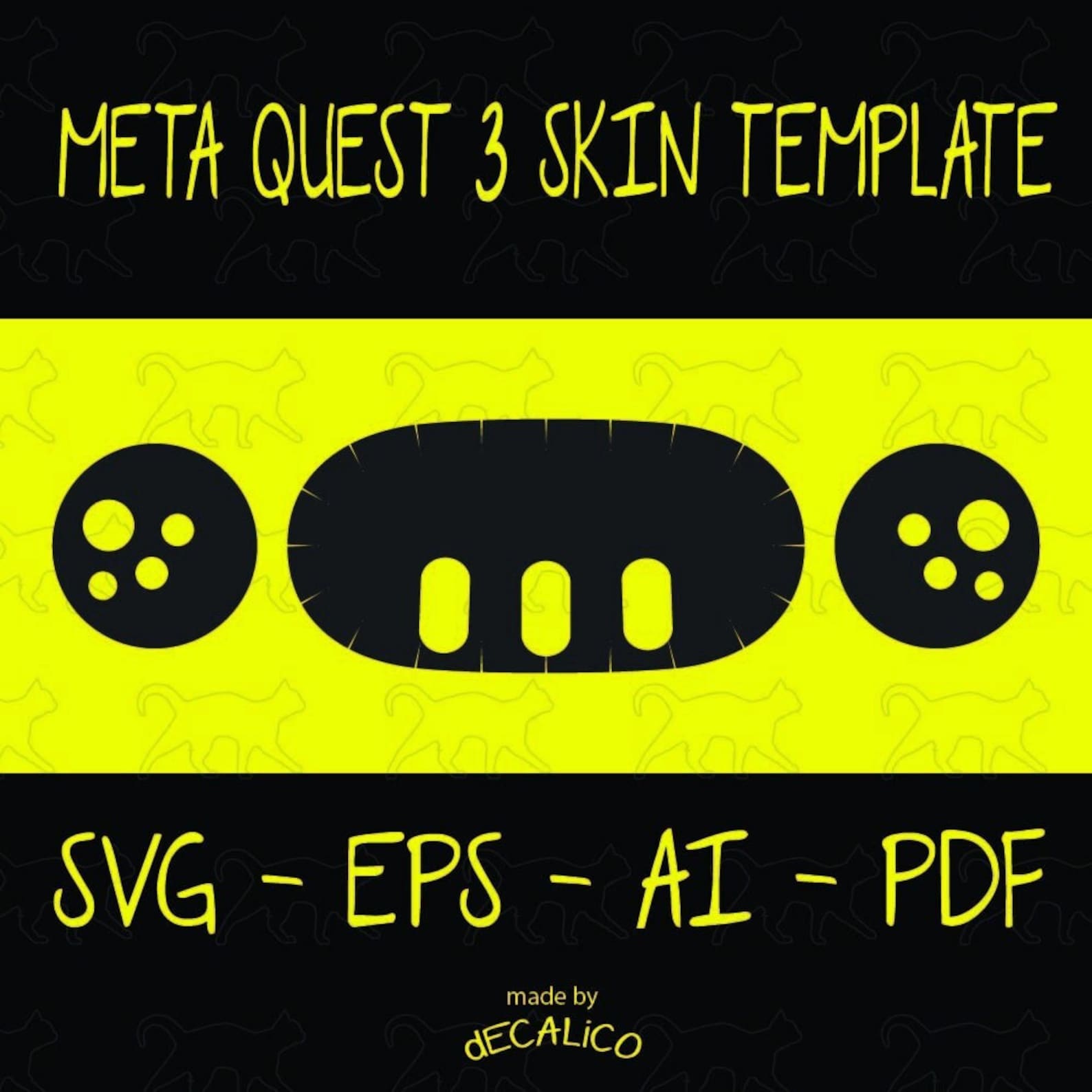 Meta Quest 3 Skin Decal Template DIGITAL DOWNLOAD - Etsy