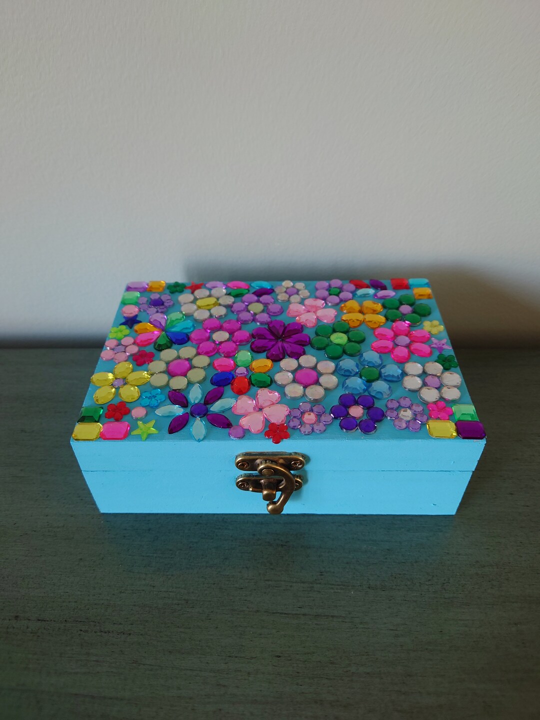 Rhinestone Mosaic Jewelry Box Bedazzled Keepsake Box - Etsy