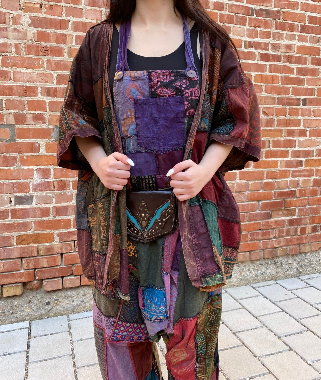 Women’s Patchwork Cardigan, Coverup, Kimono, Bohemian, Hippie, Layering ...