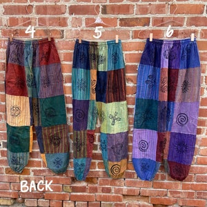 Unisex Patchwork Hippie Pants With Hand Printed Patterns 100% - Etsy