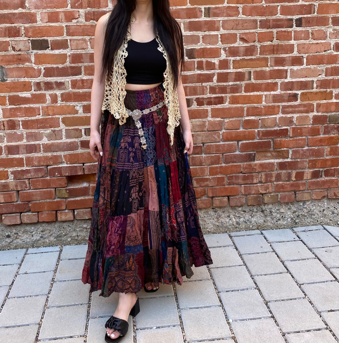 Long Boho Maxi Patchwork Skirt Hippie Grunge Fairycore Skirt - Etsy Canada