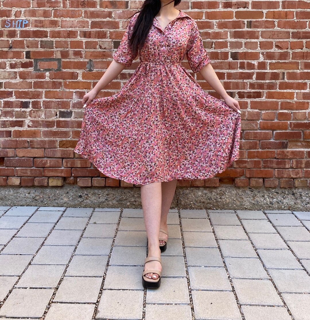 Floral Dress, Midi Dress, Flower Patterned Dress, Modest Dress, Spring ...