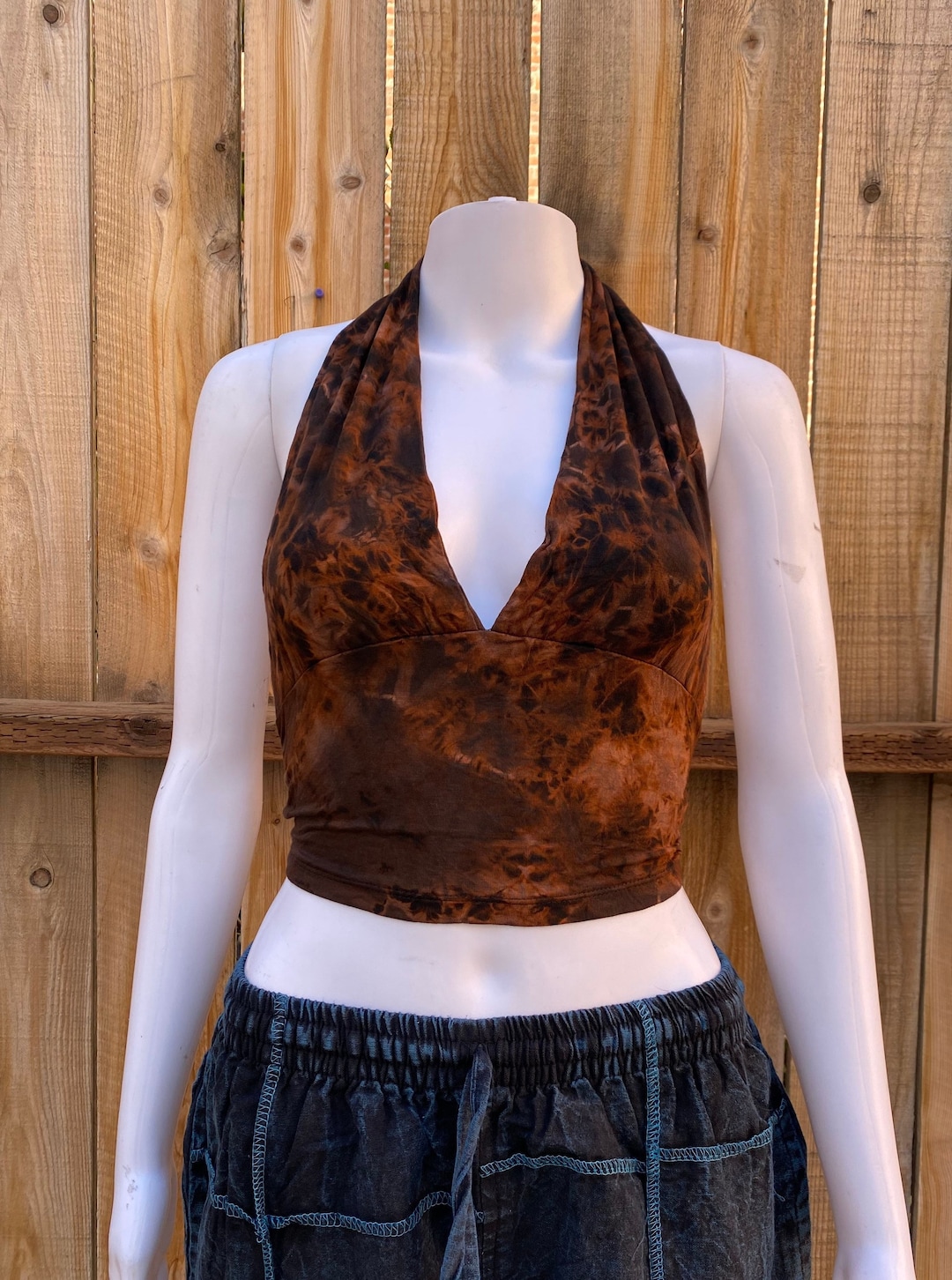 Tie Dye Halter Neck Top With Open Back Tie Top Hippie - Etsy