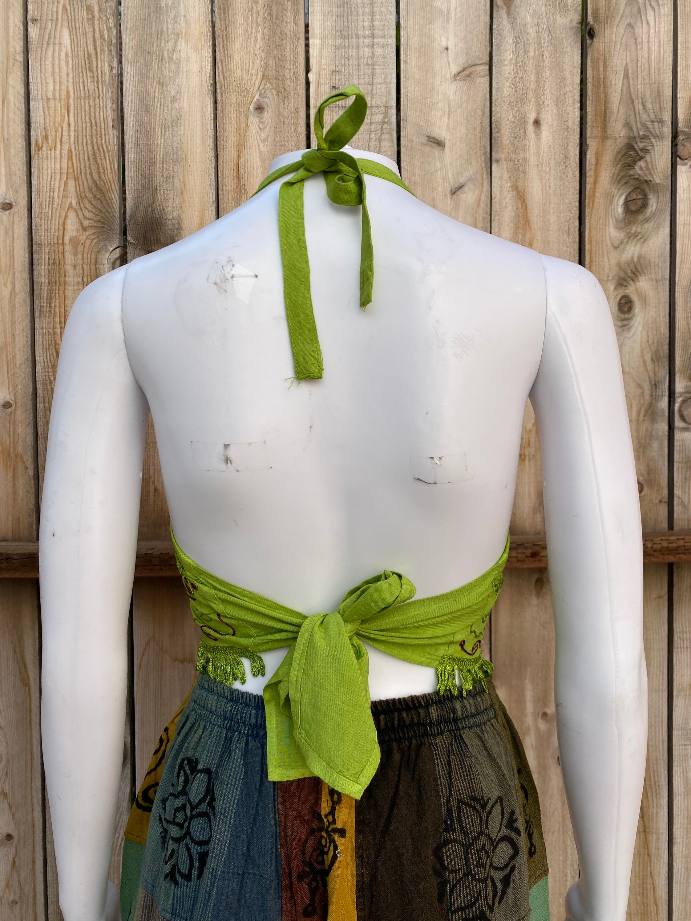Womens Boho Festival Crop Top With Flower Design and Tassel - Etsy