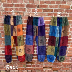 Unisex Patchwork Hippie Pants With Hand Printed Patterns 100% - Etsy