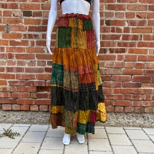 Patchwork Maxi Skirt, Hippie Summer Boho, Festival, Long Free Flowy ...