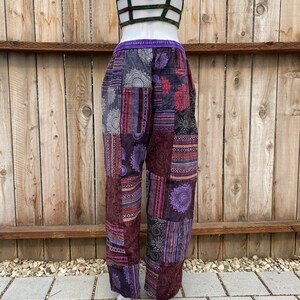 Unisex Patchwork Pants With Multi-textured Patches, Thick Trousers ...