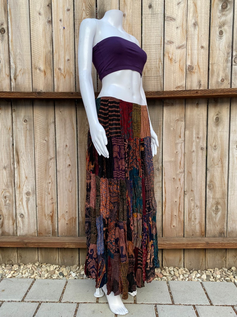 Long Boho Maxi Patchwork Skirt Hippie Grunge Fairycore Skirt - Etsy