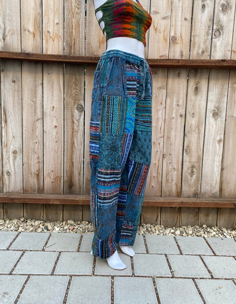 Unisex Patchwork Pants With Multi-textured Patches Thick - Etsy