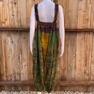 Colorful Hippie Overalls With Patchwork, 100% Cotton, Adjustable Straps ...