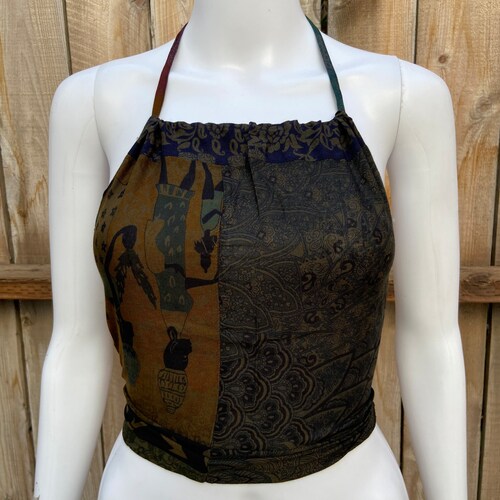 Womens Boho Festival Crop Top With Flower Design and Tassel - Etsy