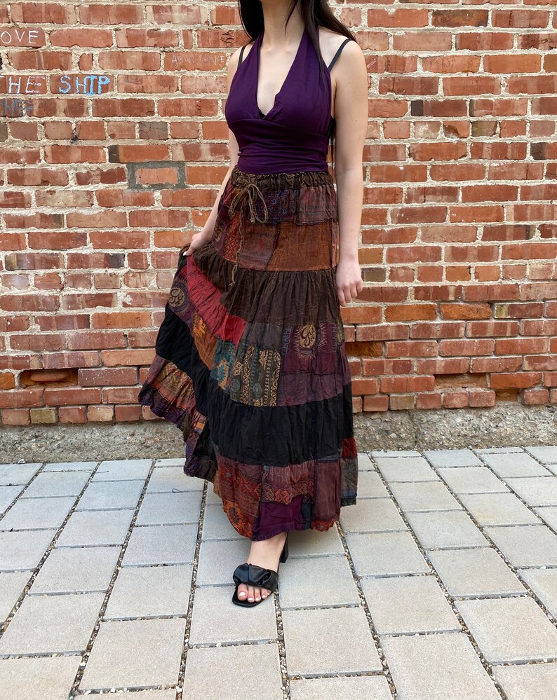 Patchwork Maxi Skirt Hippie Summer Boho Festival Long Free - Etsy