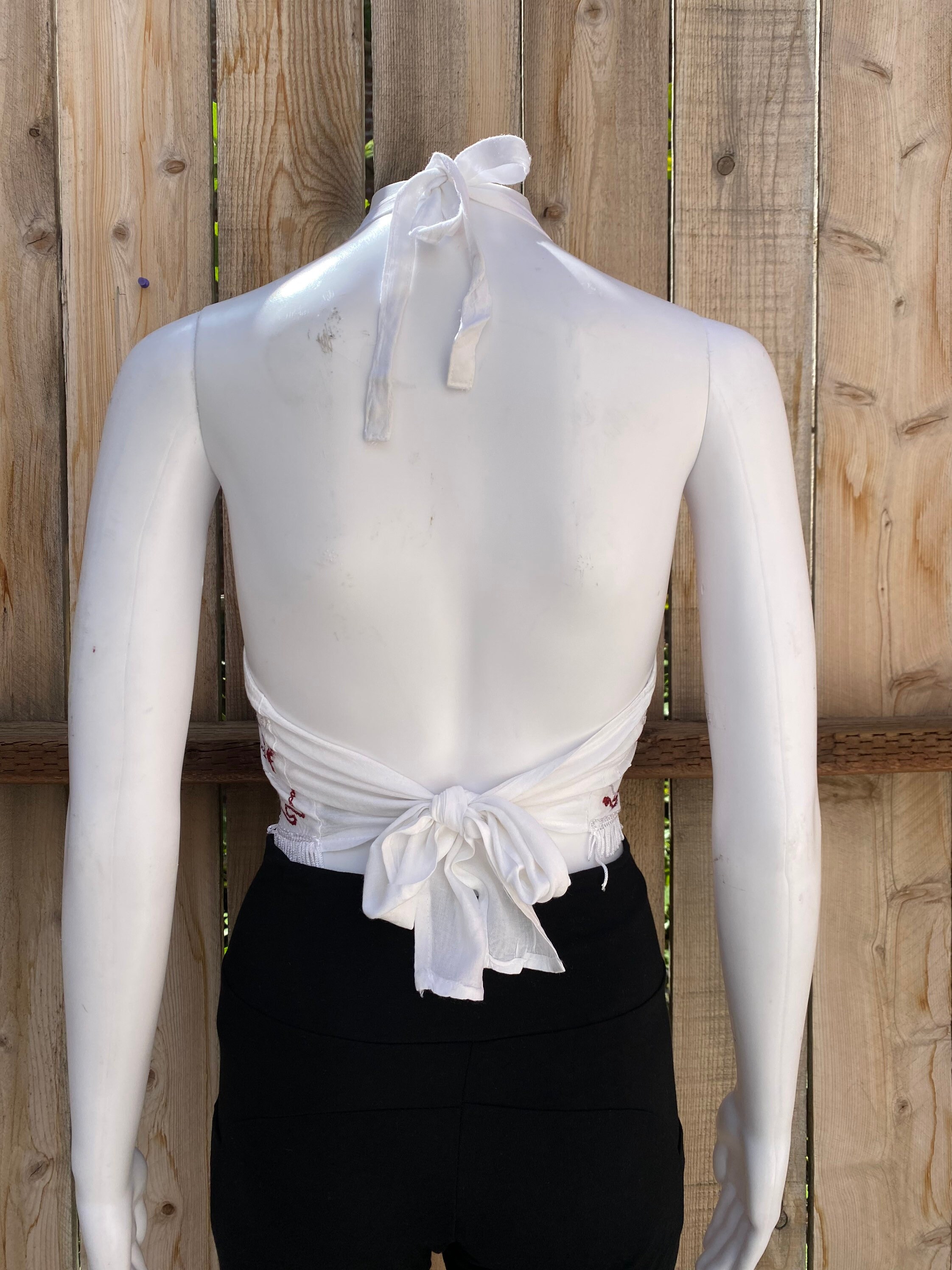 Womens Boho Festival Crop Top With Flower Design and Tassel - Etsy