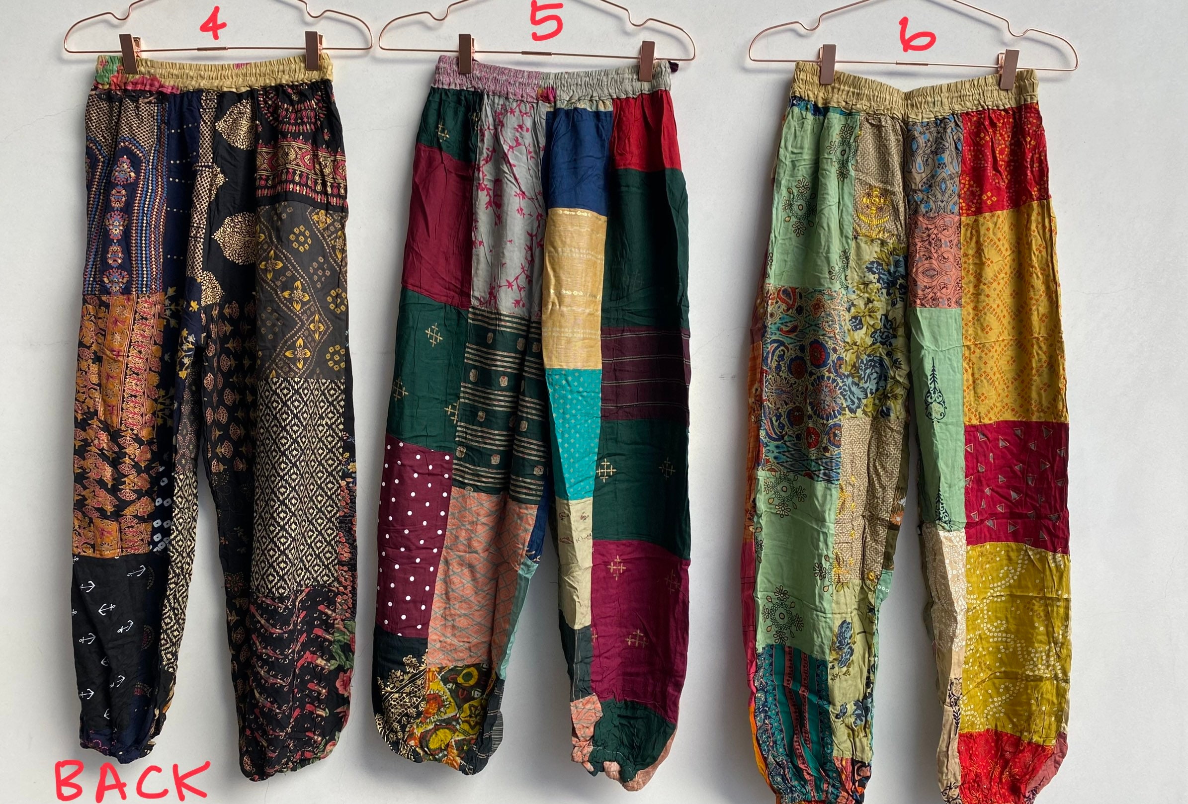 Womens Colorful Patchwork Pants With Front Pockets Fun - Etsy