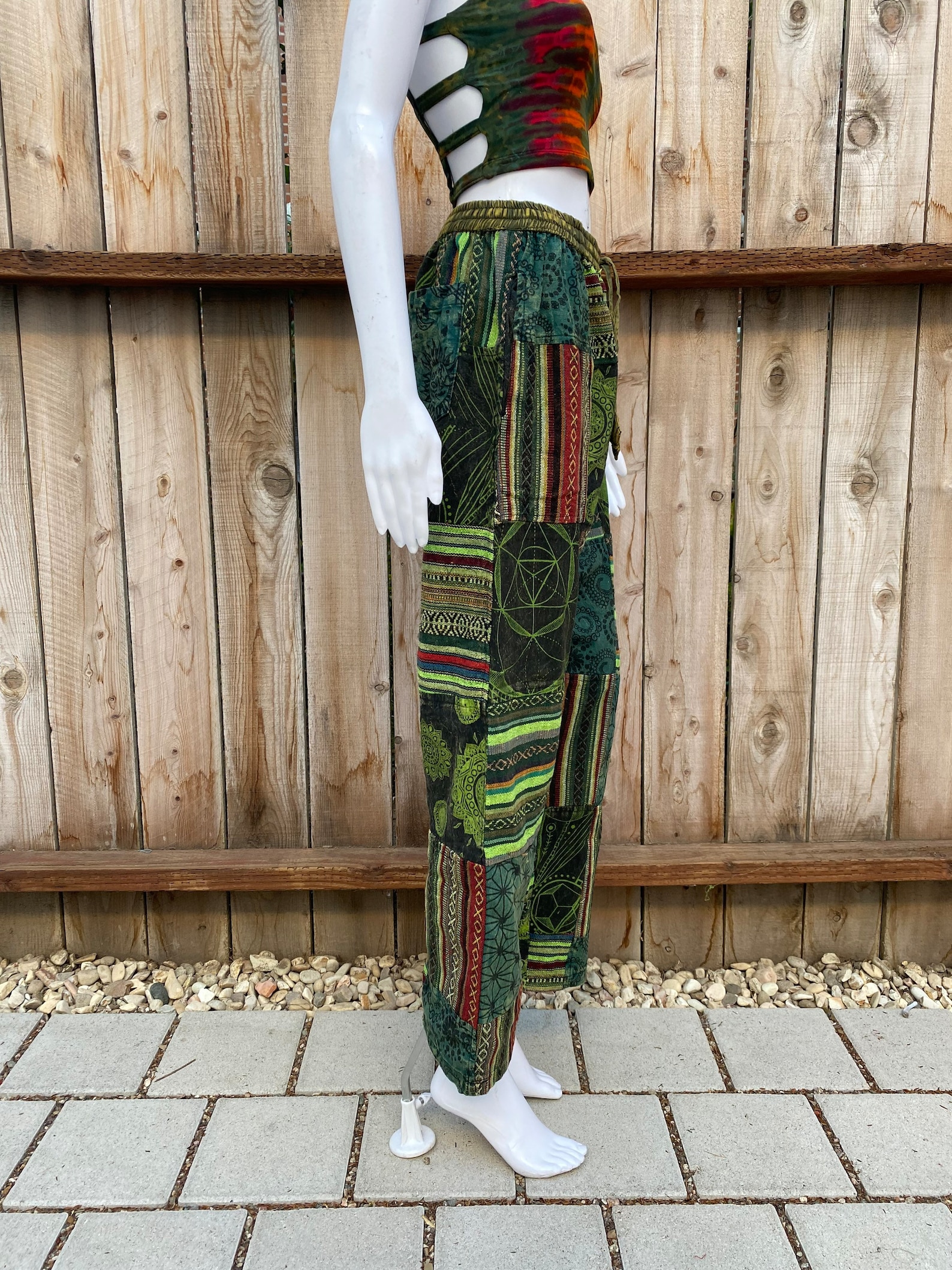 Unisex Patchwork Pants With Multi-textured Patches Thick - Etsy