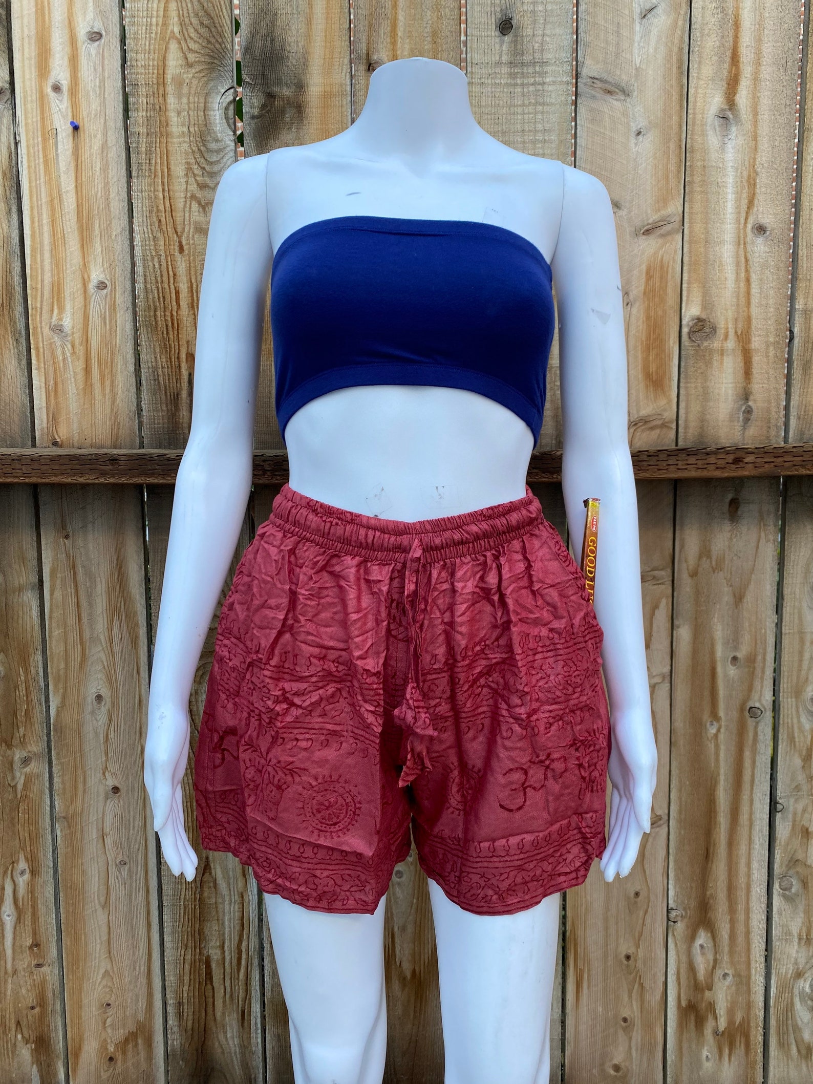 Hippie Unisex Shorts, Boho, Casual, Pockets, Longer Shorts, Capri ...