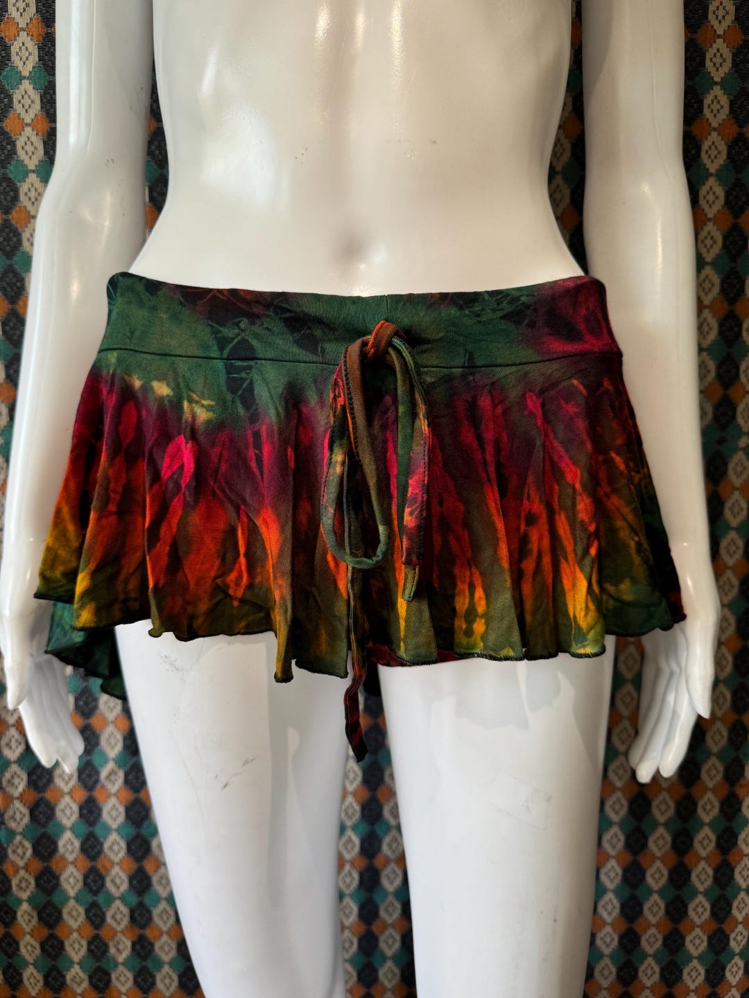Tie Dye Mini Skirt, Micro Skirt, Skort, Tiny Skort, Short Skirt, Hippie ...