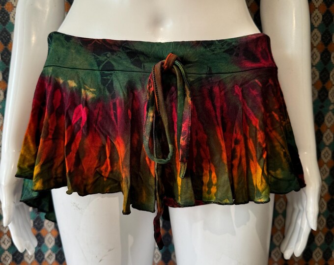Tie Dye Mini Skirt, Micro Skirt, Skort, Tiny Skort, Short Skirt, Hippie ...