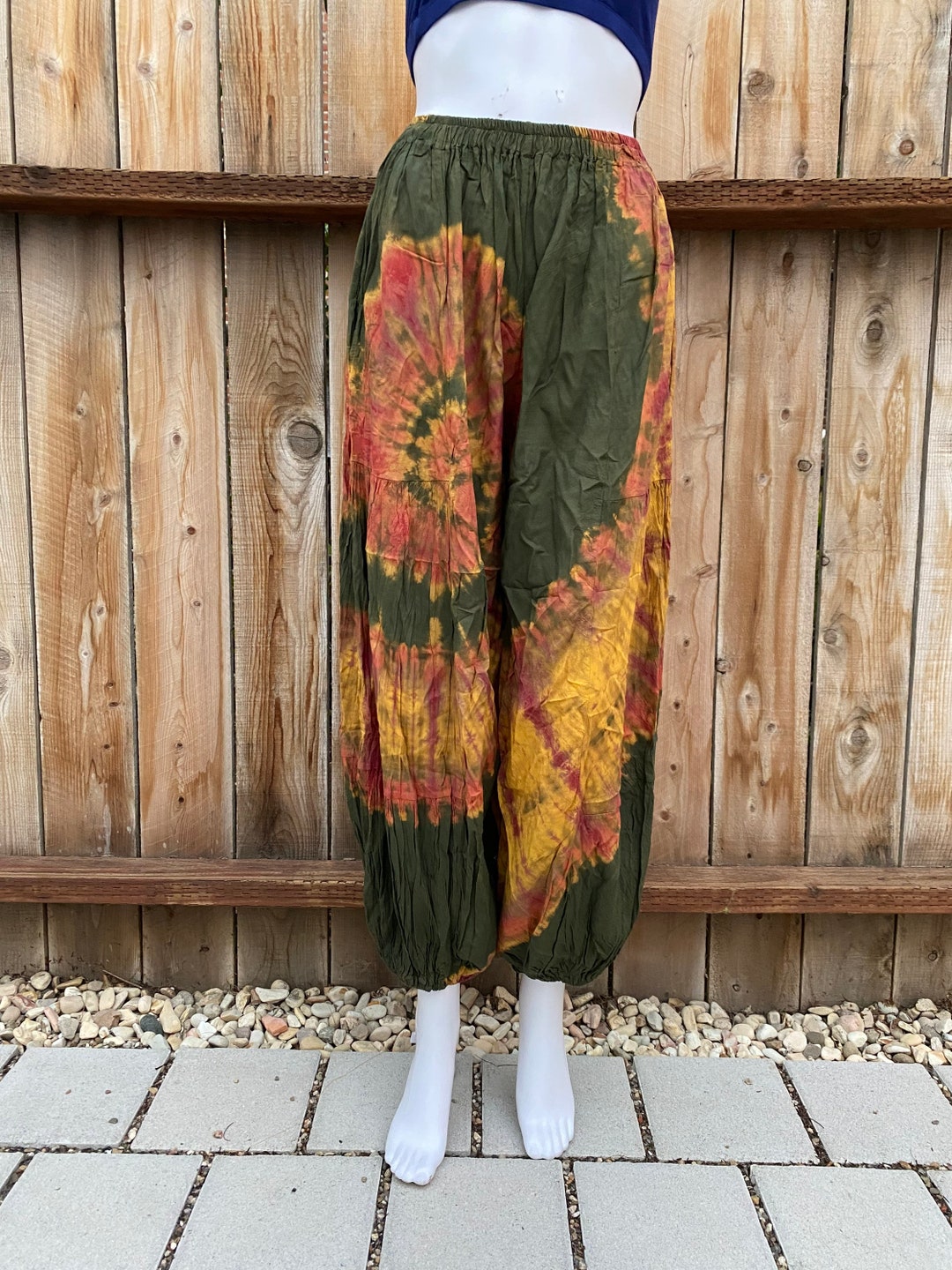 Unisex Pants, Simple Tie Dye Swirl Design, 100% Rayon, Deep Side ...