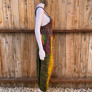 Colorful Hippie Overalls With Patchwork, 100% Cotton, Adjustable Straps ...