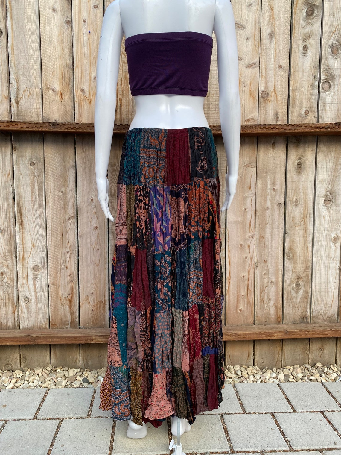 Long Boho Maxi Patchwork Skirt Hippie Grunge Fairycore Skirt - Etsy