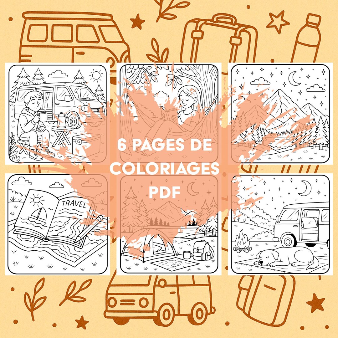 Printable Nomad Summer Coloring Pages | Vanlife and Nature Coloring ...