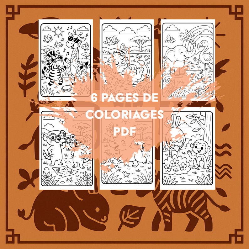 Kawaii Animal Coloring Pages to Print – Savannah | Downloadable PDF | 6 ...
