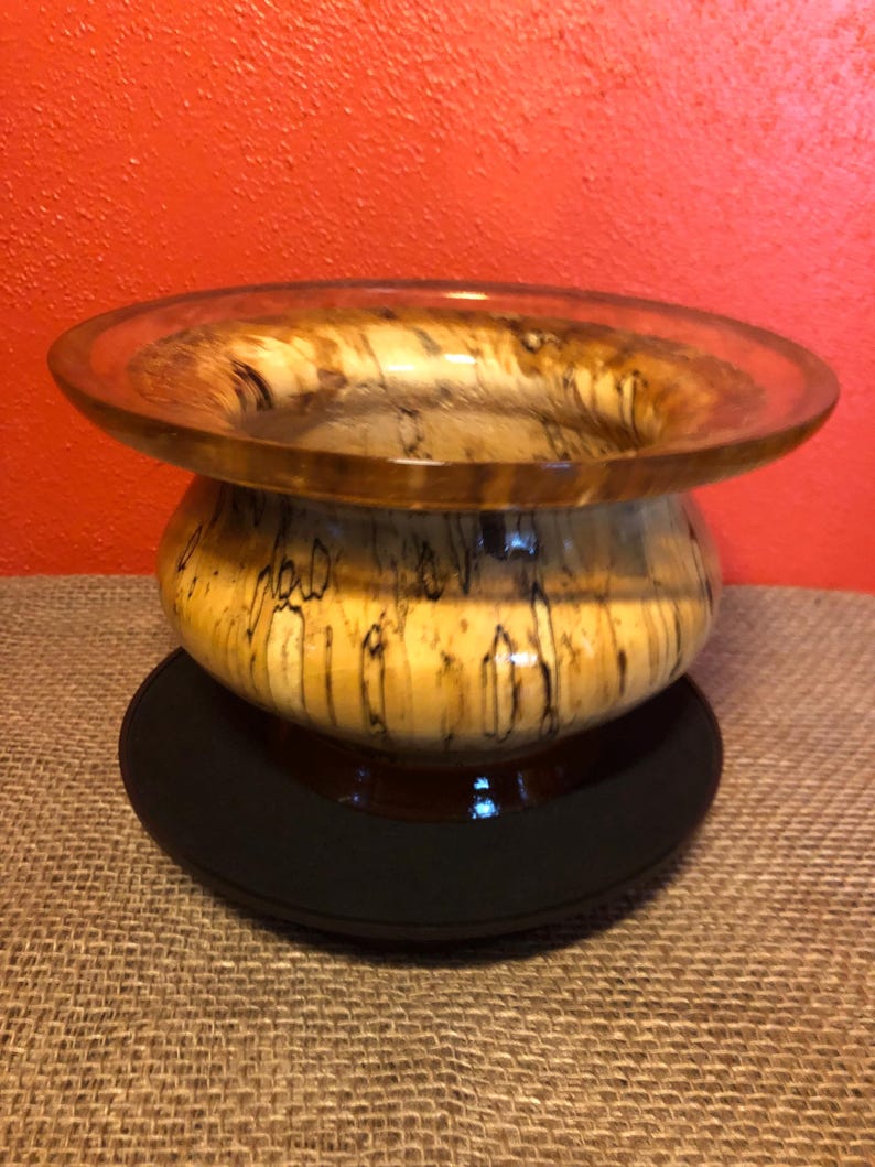 Handmade, Spalted Oak Wood, Turned on a Lathe, Centerpiece, Kitchen ...