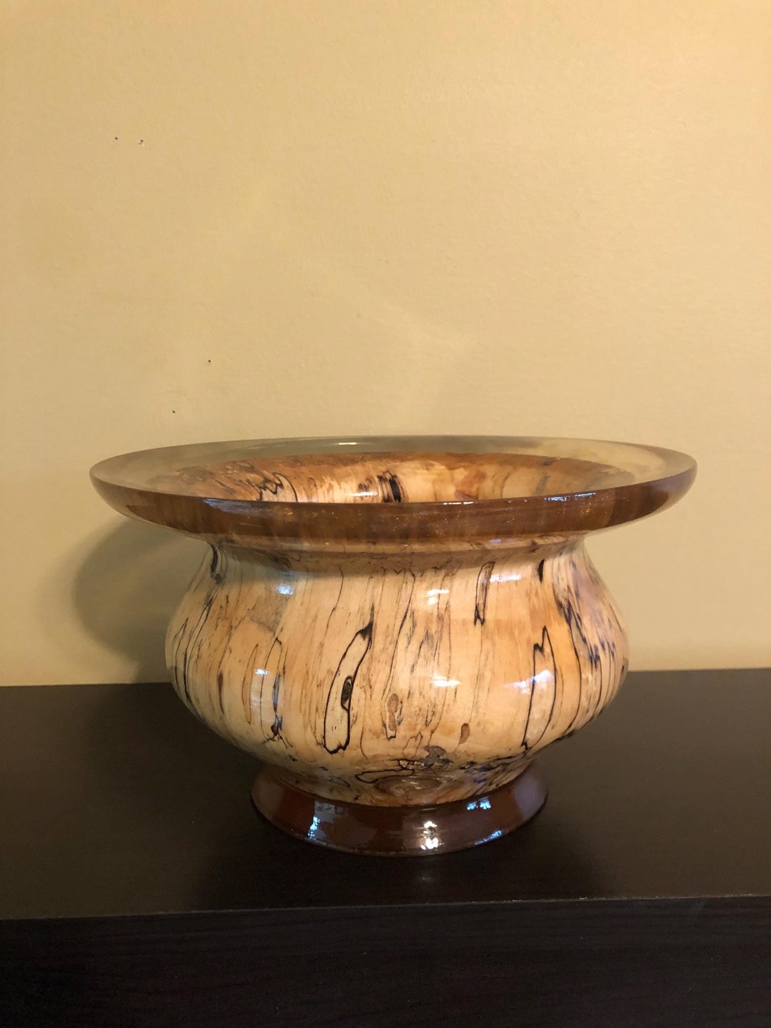 Handmade, Spalted Oak Wood, Turned on a Lathe, Centerpiece, Kitchen ...
