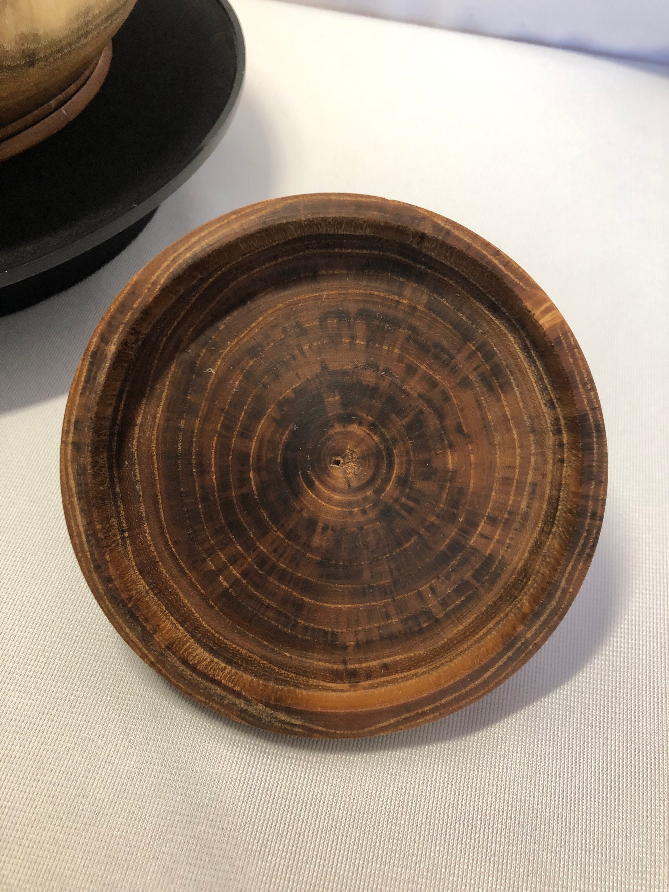 Handmade, Hand Turned, Black Locust Wood, Lidded Box, Koi Fish ...