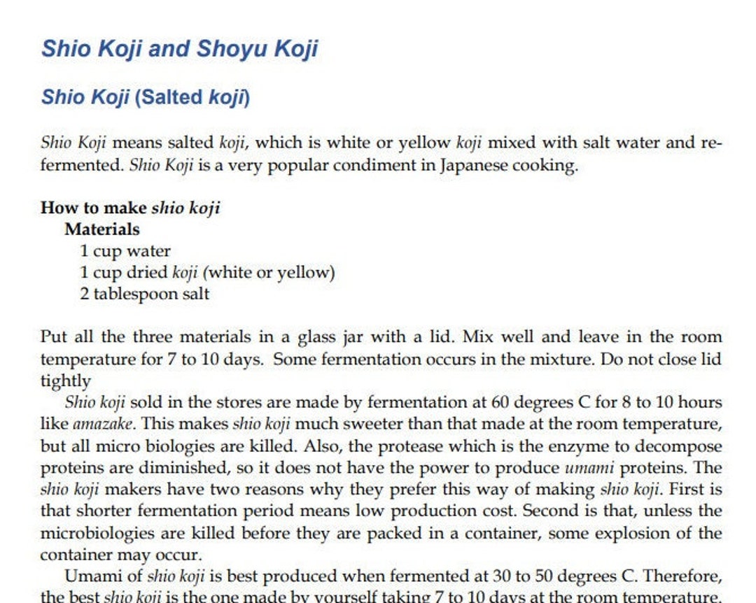 Making Salt Koji and Shoyu Koji Successfully - Etsy