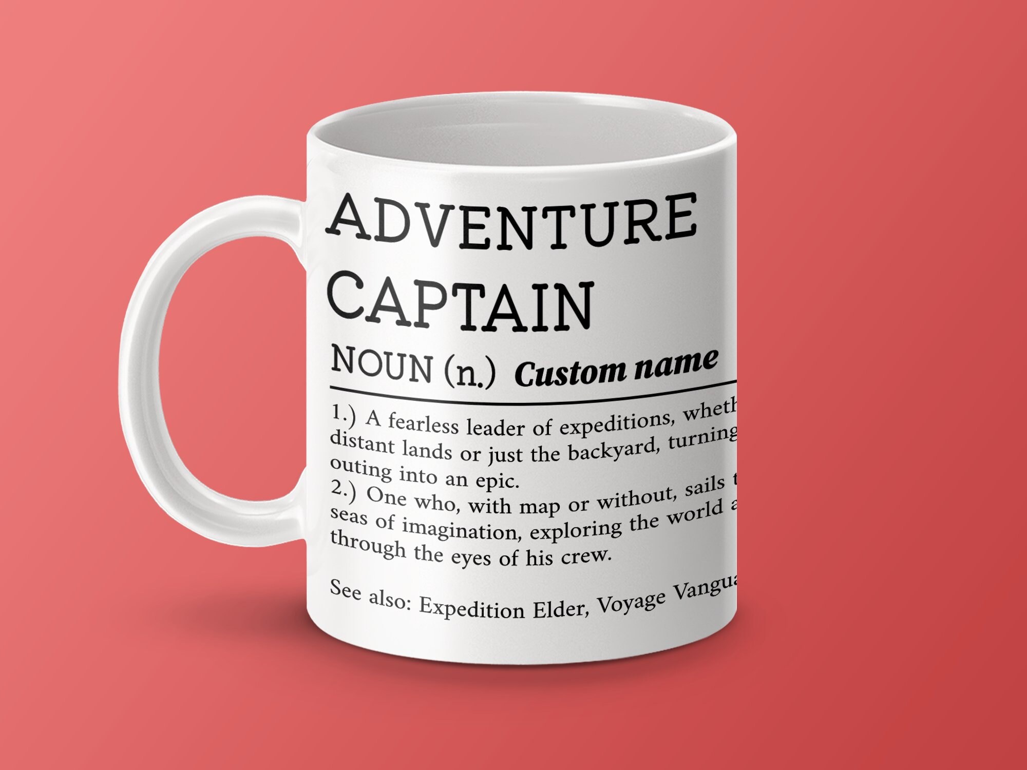 Personalized Adventure Captain Mug, Custom Name Travel Enthusiast ...